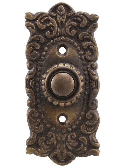 Victorian Decorative Doorbell Button in Antique Brass | House of ...