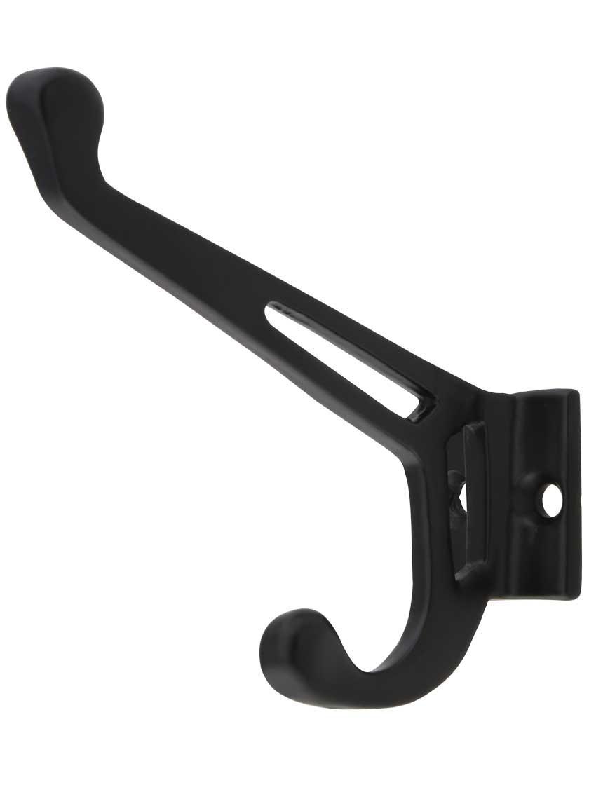 Small Arts & Crafts Cast-Iron Hook in Matte Black | House of Antique ... Small Arts & Crafts Cast-Iron Hook in Matte Black | House of Antique ...