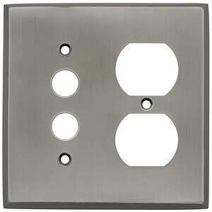 Forged Brass Split Function Duplex/Push Button Switch Plate in Antique ...