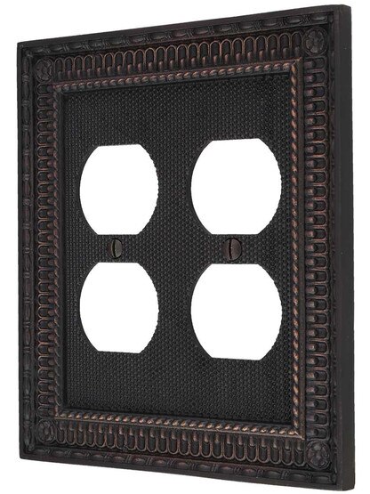 Pisano Double Gang Duplex Outlet Cover in Timeless Bronze | House of ...