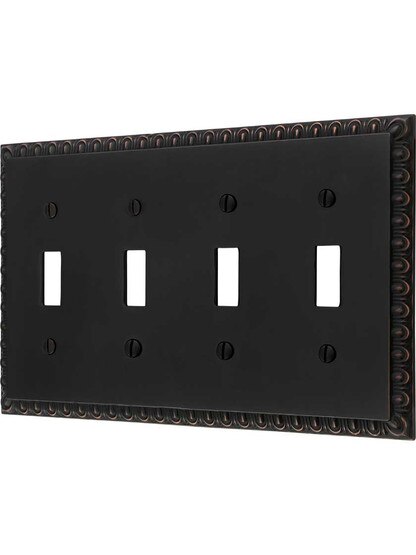 Ovolo Quad Gang Toggle Switch Plate in Timeless Bronze | House of ...