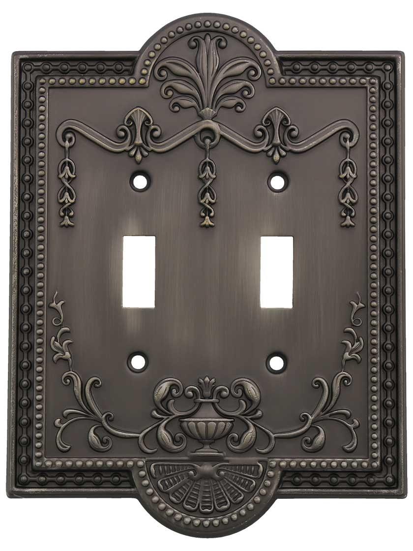 Como Double Toggle Switch Plate in Antique Pewter | House of Antique ...