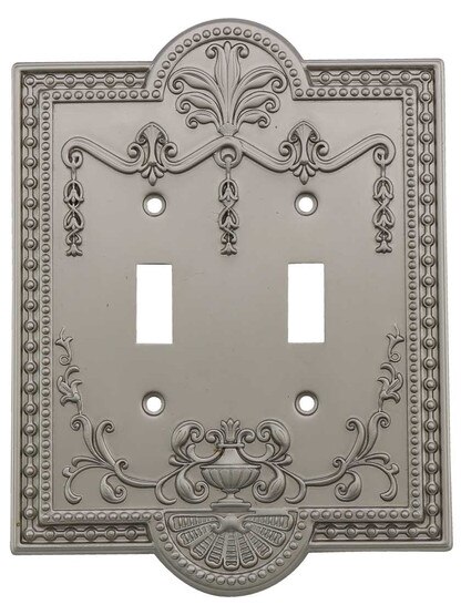 Como Double Toggle Switch Plate in Satin Nickel | House of Antique Hardware