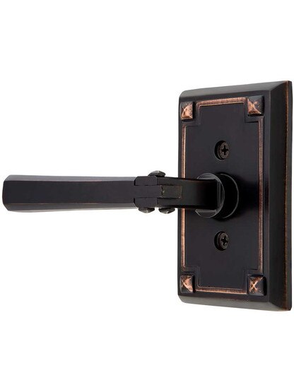 Craftsman Style Lever Door Set With Rectangular Rosettes Left Hand ...