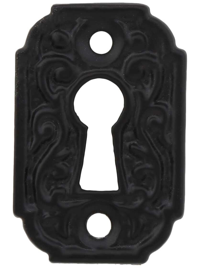 Joplin Cast-Iron Keyhole Cover in Matte Black | House of Antique Hardware