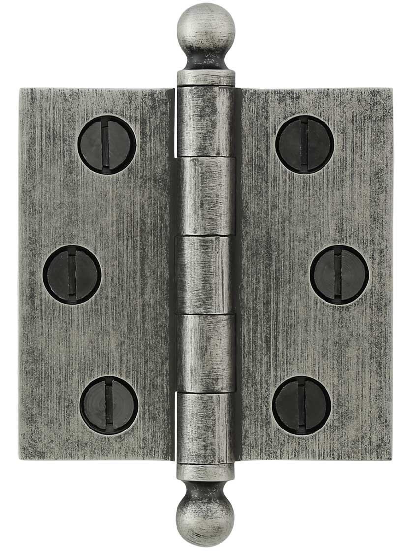 2 1/2" Solid Brass Butt Hinge with Ball Finials in Distressed Antique ...