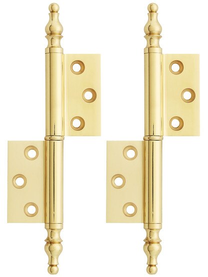 Pair of Solid Brass Steeple Tip Right-Hand Flag Hinges - 3 1/4" x 1 3/4 ...