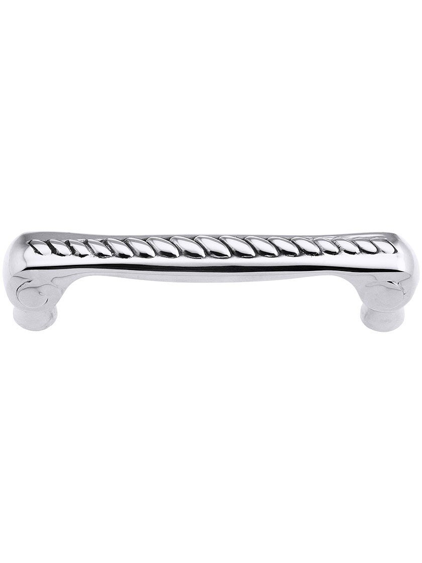 Rope Design Drawer Pull - 4" Center to Center in Polished Chrome ...