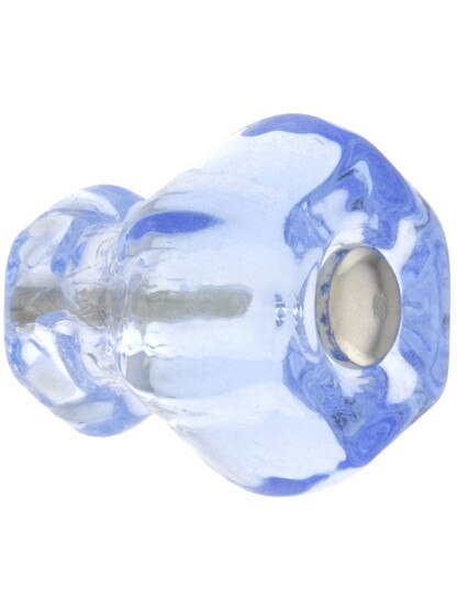 Small Hexagonal Light Blue Glass Cabinet Knob With Nickel Bolt | House ...