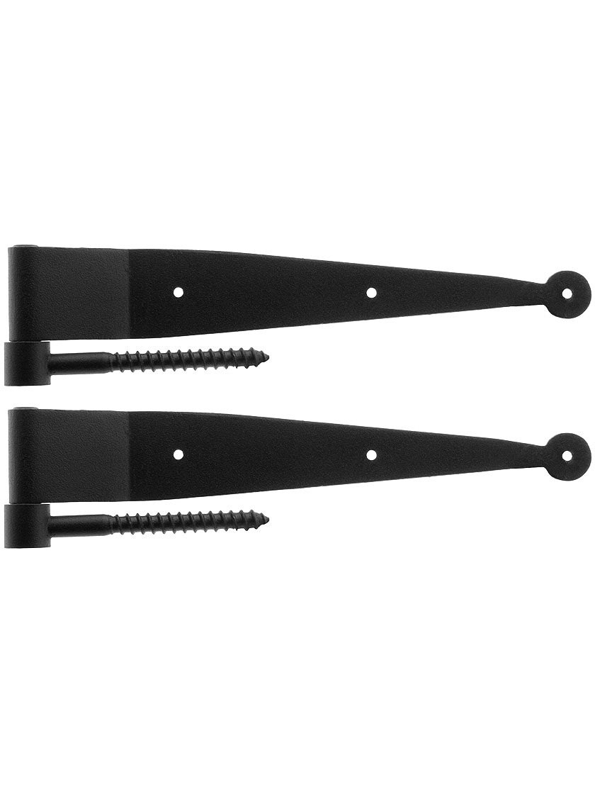 12" Pair of 3/4" Offset Galvanized Iron Shutter Strap Hinges With Lag ...