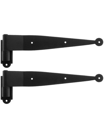 14" Pair of 3/4" Offset Galvanized Iron Shutter Strap Hinges With Plate Pintles | House of ...
