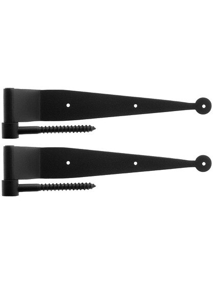 14" Pair of 1 1/2" Offset Galvanized Iron Shutter Strap Hinges With Lag ...