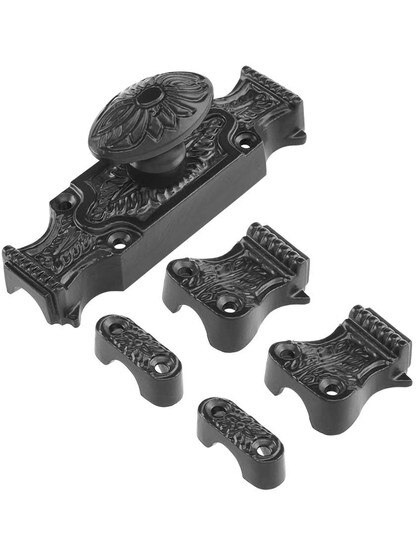 Floral Iron Cremone Bolt - 4-Foot Length in Matte Black | Overstock ...