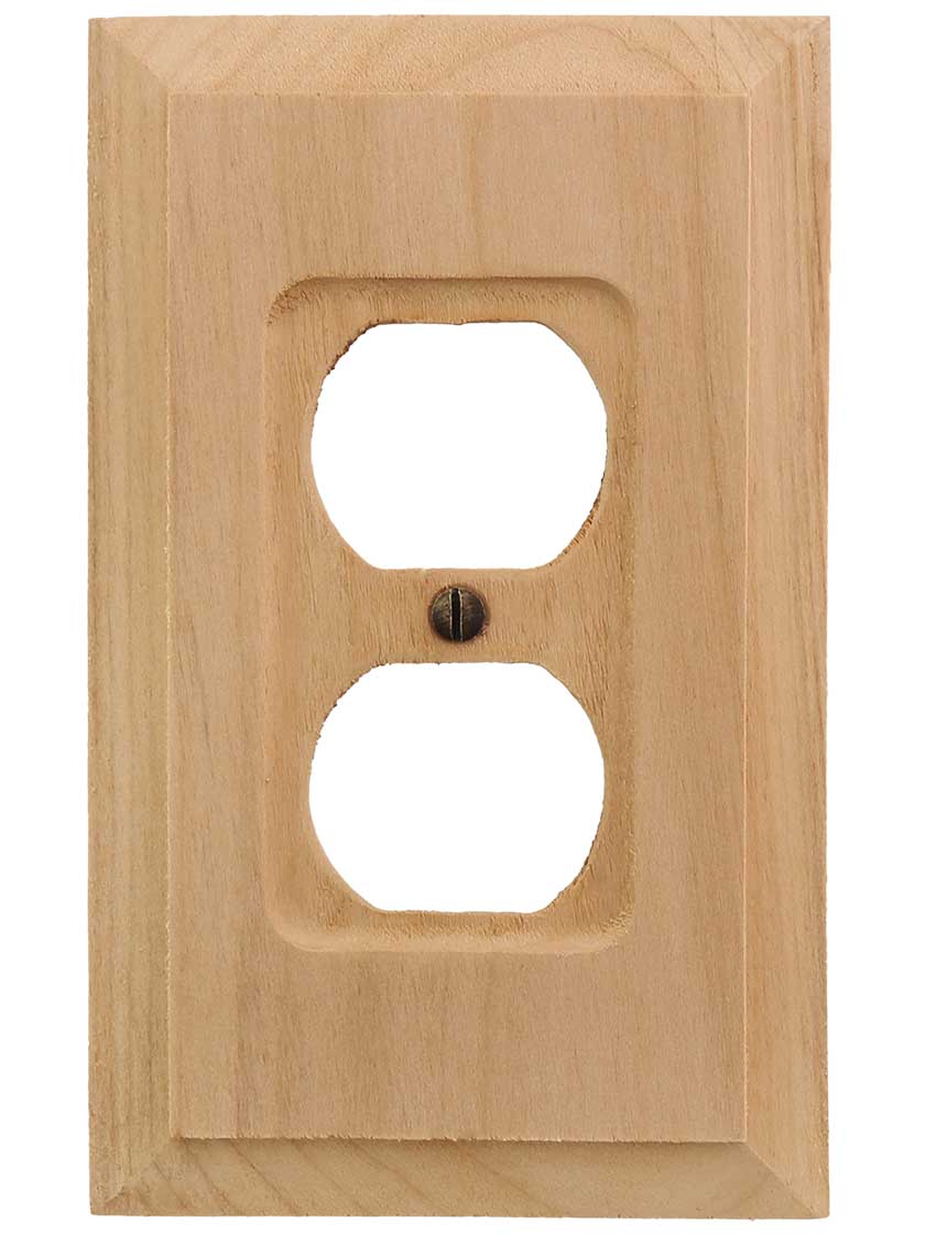 Alder Wood Unfinished Single-Duplex Cover Plate | House of Antique Hardware