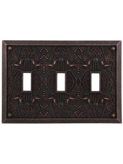 Filigree Triple-Toggle Switch Plate | House of Antique Hardware