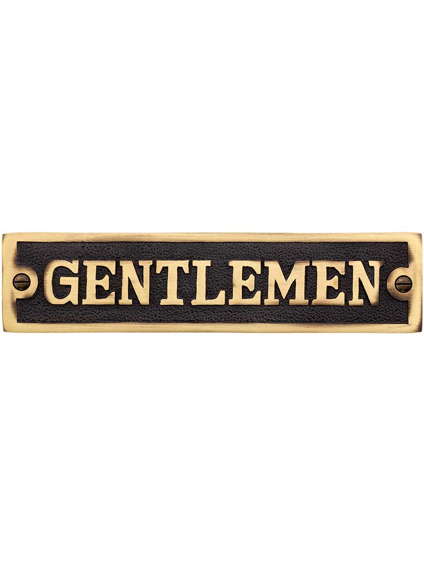 Cast Brass "Gentlemen" Sign | House of Antique Hardware