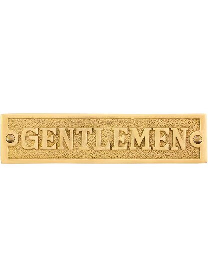 Cast Brass "Gentlemen" Sign | House of Antique Hardware
