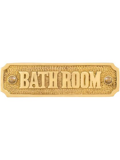 Cast Brass "Bathroom" Sign | House of Antique Hardware