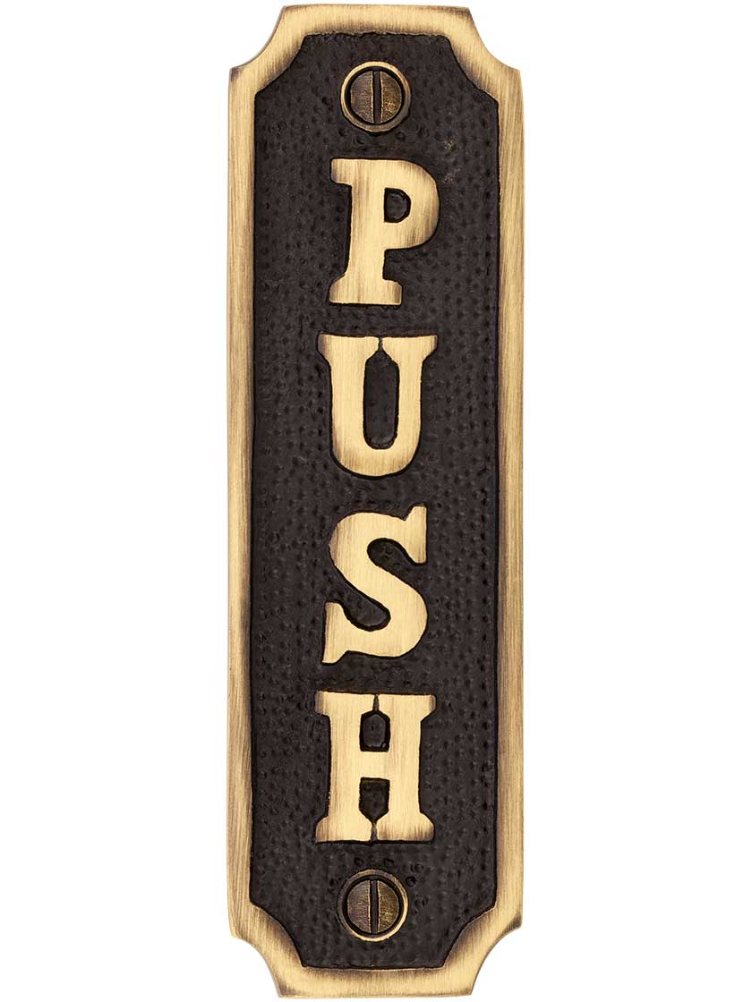 Vertical Cast Brass "Push" Sign | House of Antique Hardware