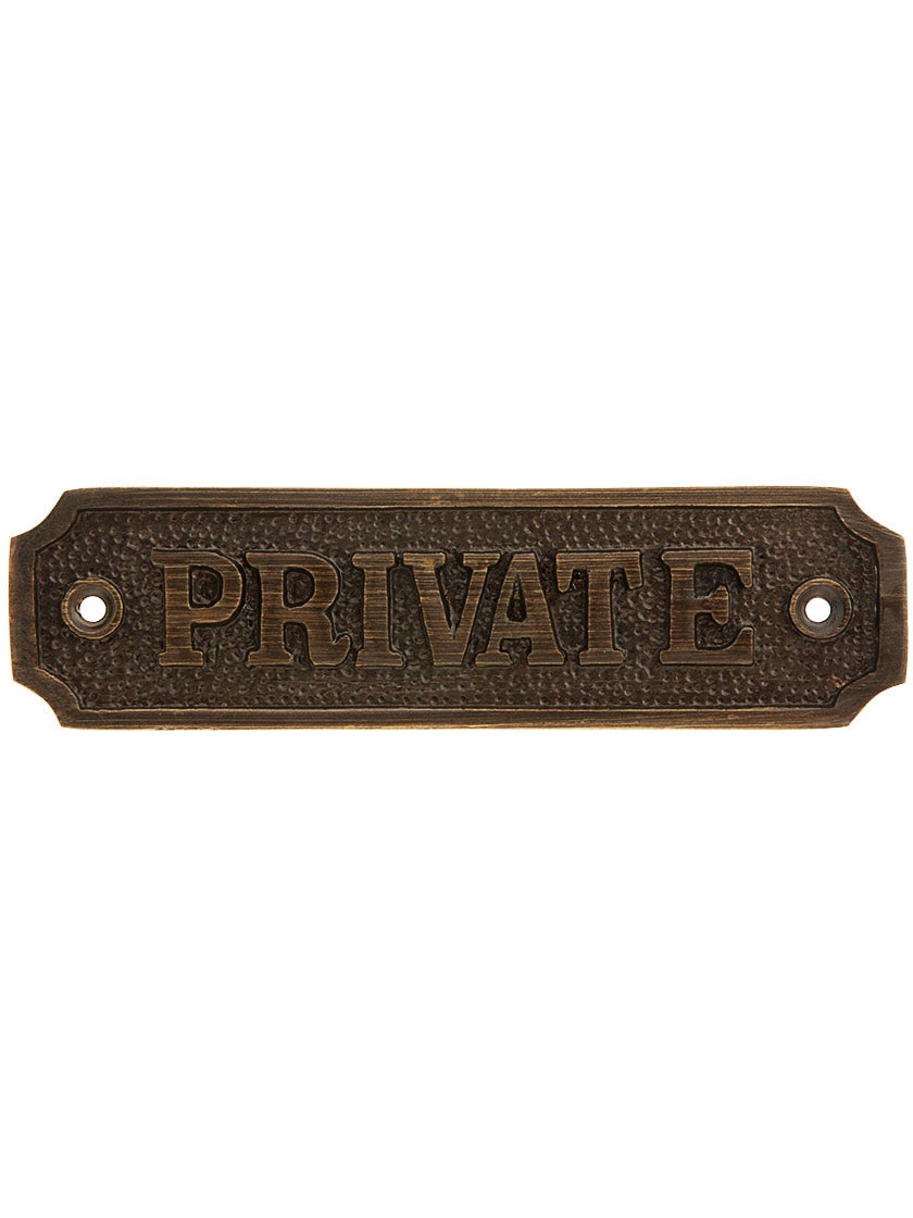 Cast Brass "Private" Sign | House of Antique Hardware
