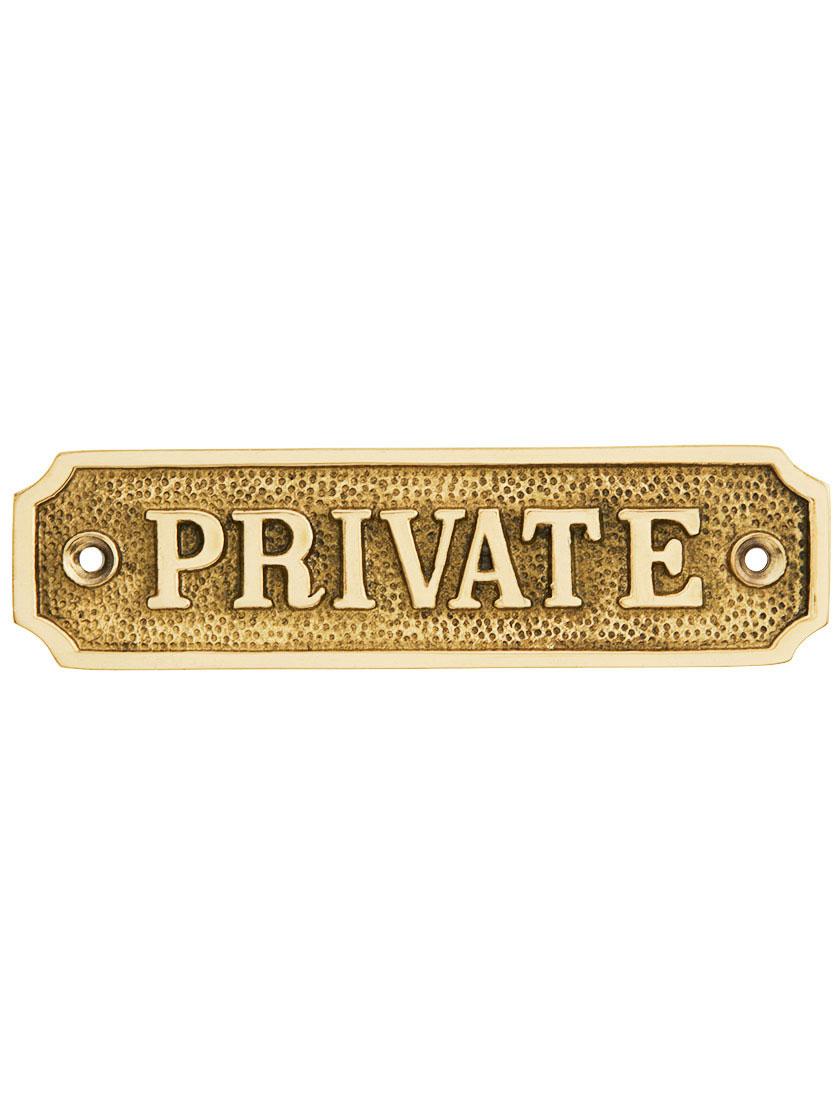 Cast Brass "Private" Sign | House of Antique Hardware