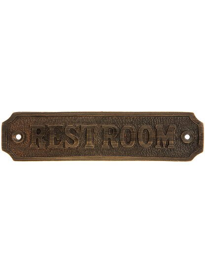 Cast Brass "Restroom" Sign | House of Antique Hardware