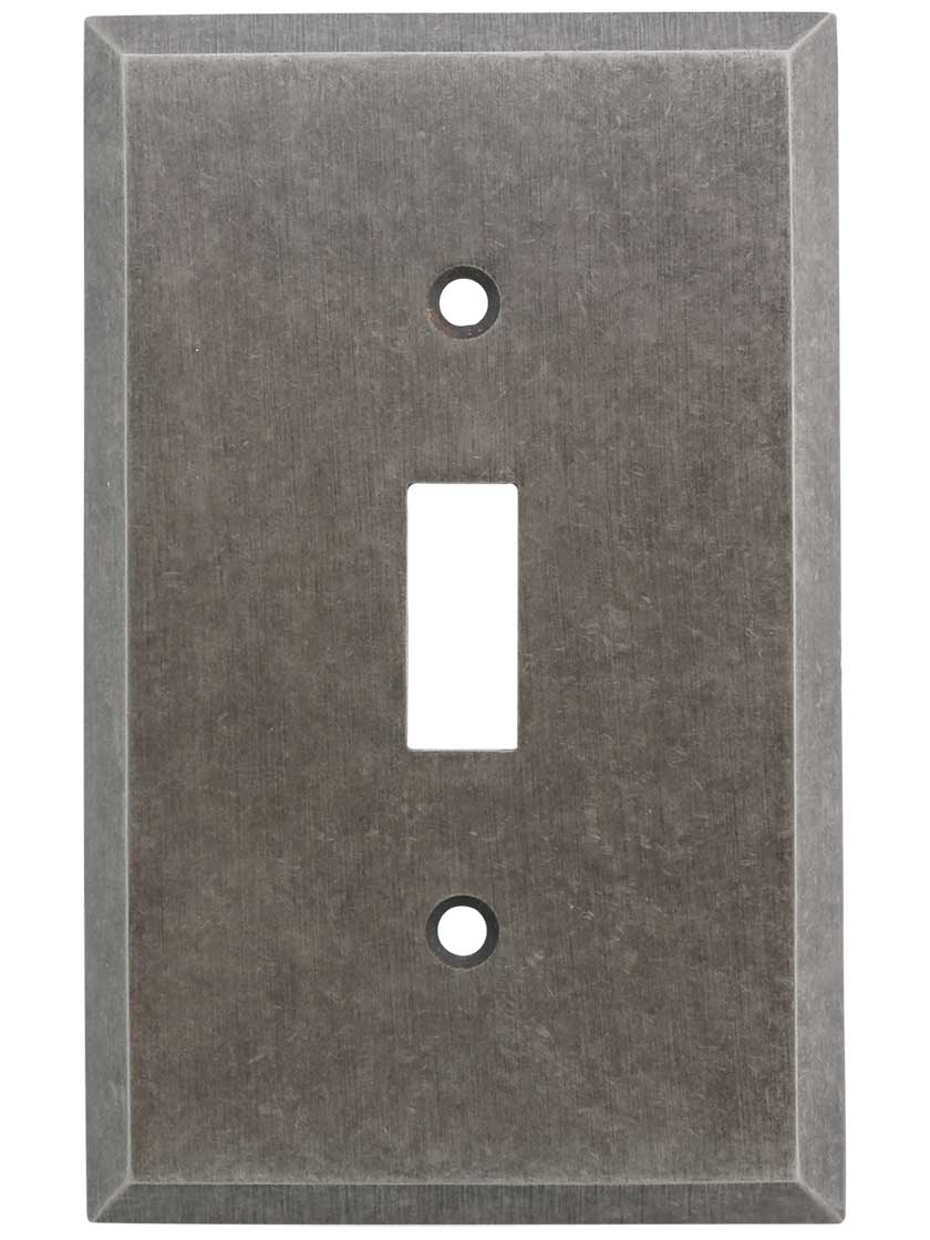 Industrial Single Toggle Switch Plate with Galvanized Finish | House of ...