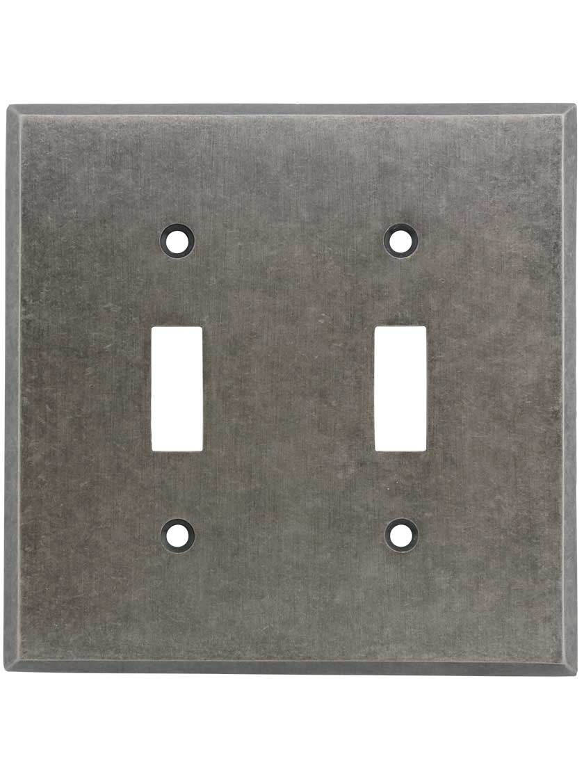 Industrial Double Toggle Switch Plate with Galvanized Finish | House of ...