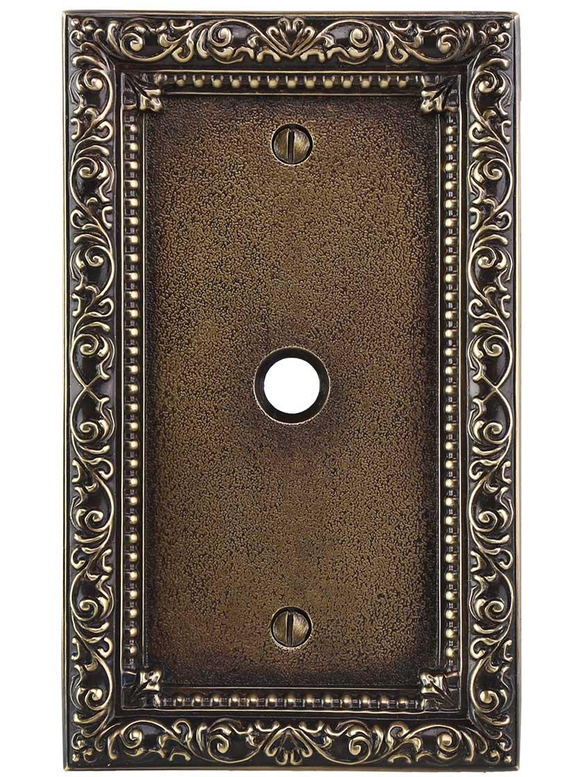 Floral Victorian Cable Jack Cover Plate in Antique-By-Hand | House of ...