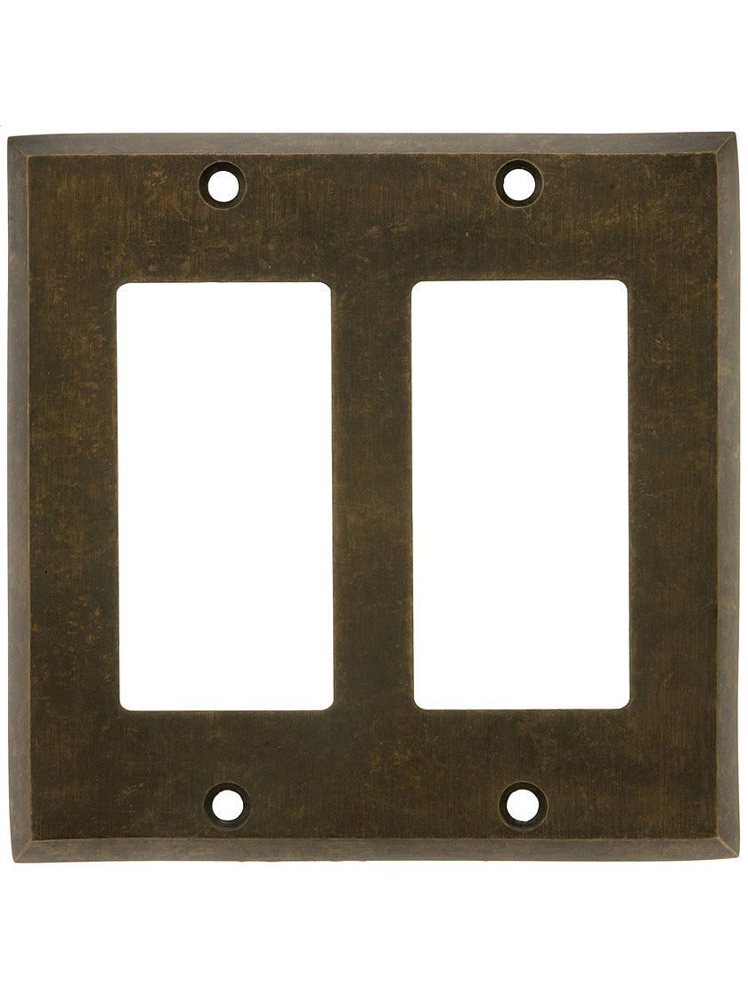 Traditional Double Gang GFI Cover Plate In Forged Brass | House of ...