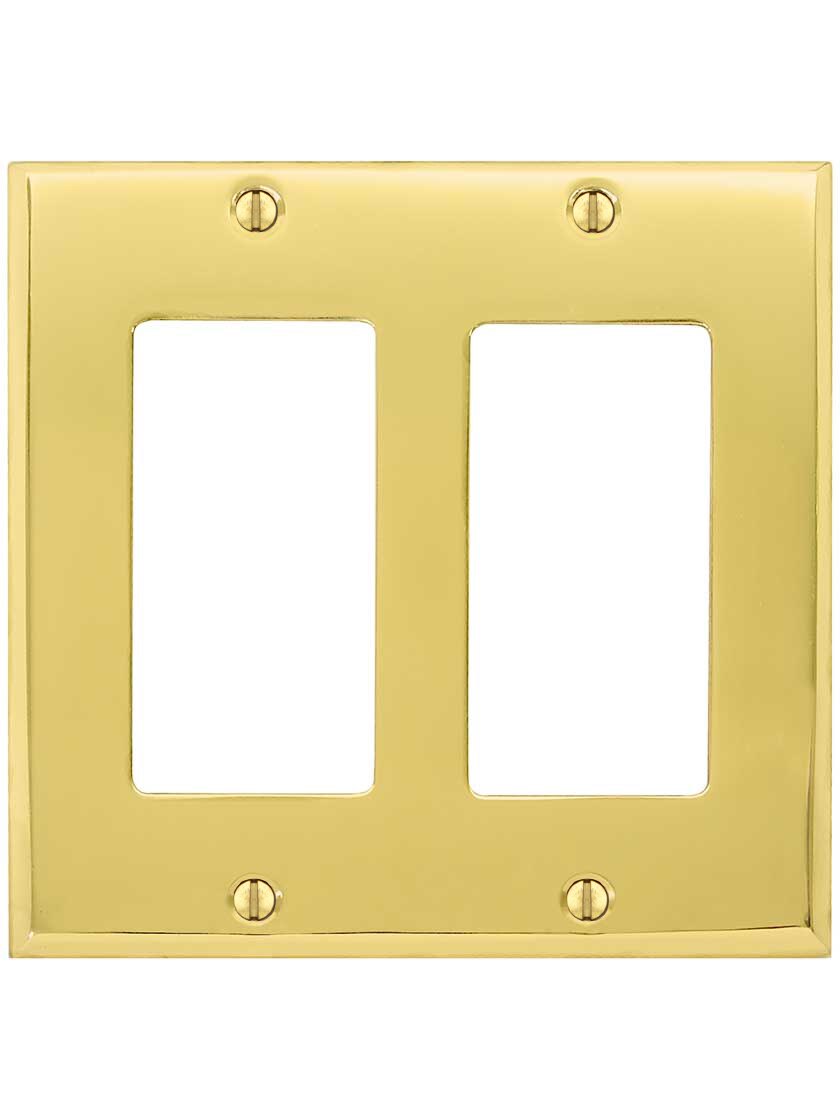 Traditional Double Gang GFI Cover Plate In Forged Brass | House of ...