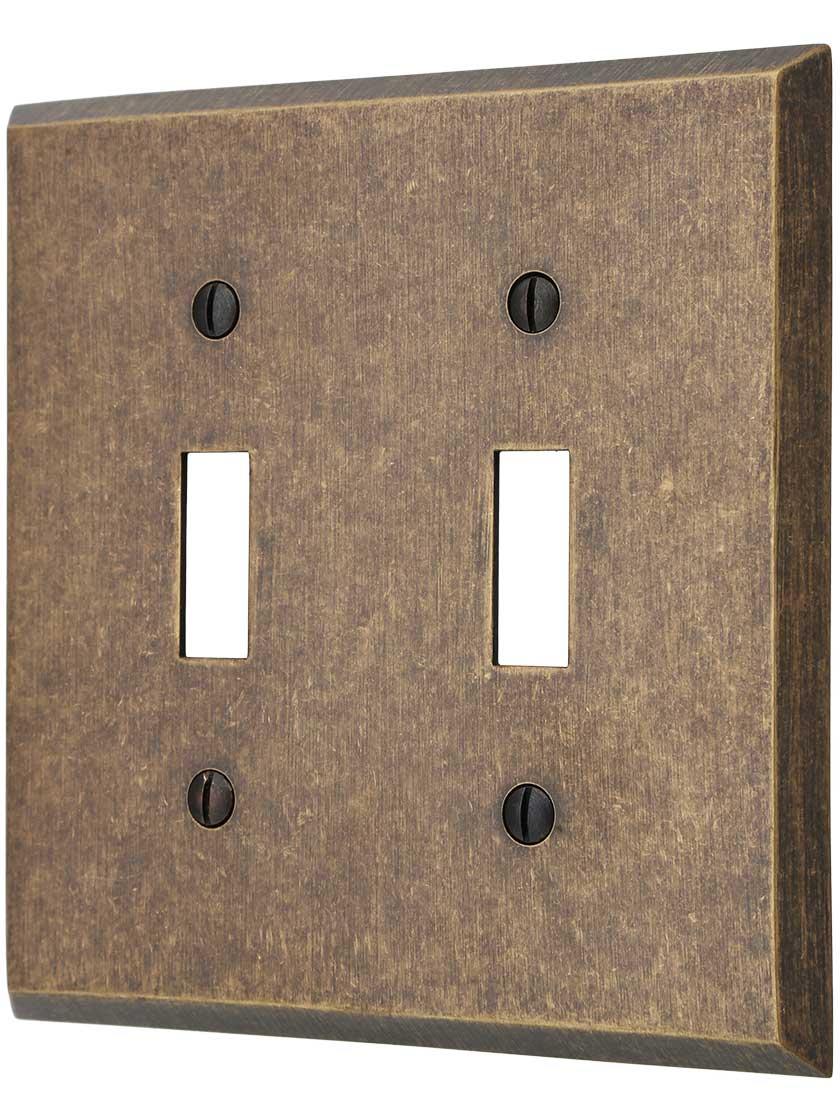 Traditional Double Toggle Switch Plate In Forged Brass | House of ...