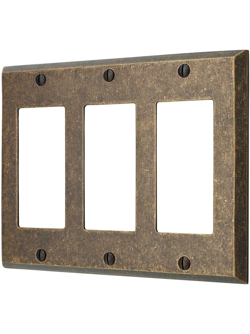 Traditional Triple GFI Cover Plate In Forged Brass | House of Antique ...
