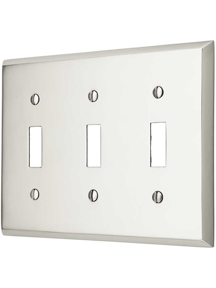 Traditional Triple Toggle Switch Cover Plate In Forged Brass | House of ...