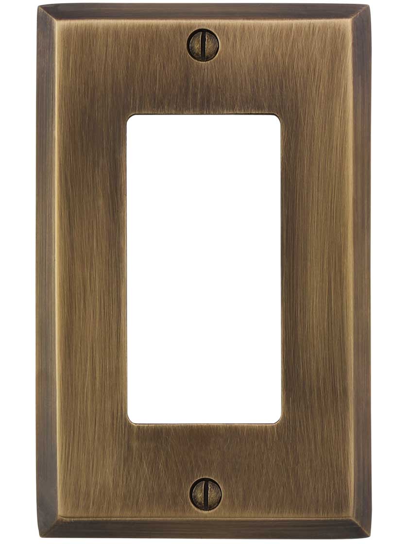Traditional Forged Brass Single GFI Cover Plate in Antique-by-Hand ...