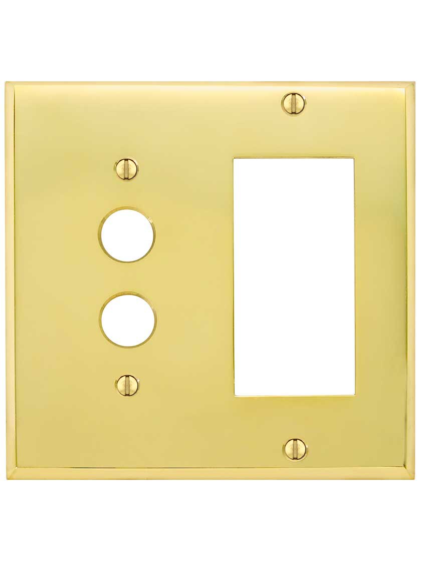 Traditional Push Button / GFI Combination Switch Plate In Forged Brass ...