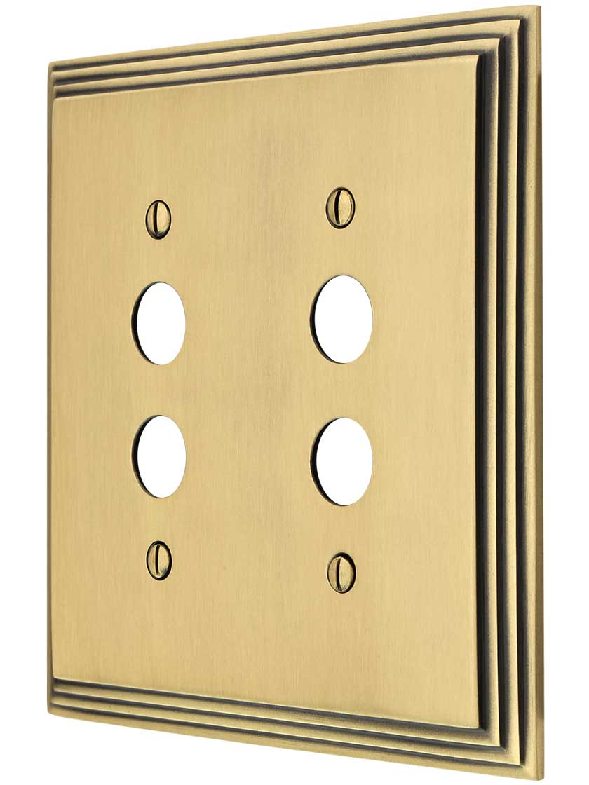 Mid-Century Push Button Switch Plate - Double Gang | House of Antique ...
