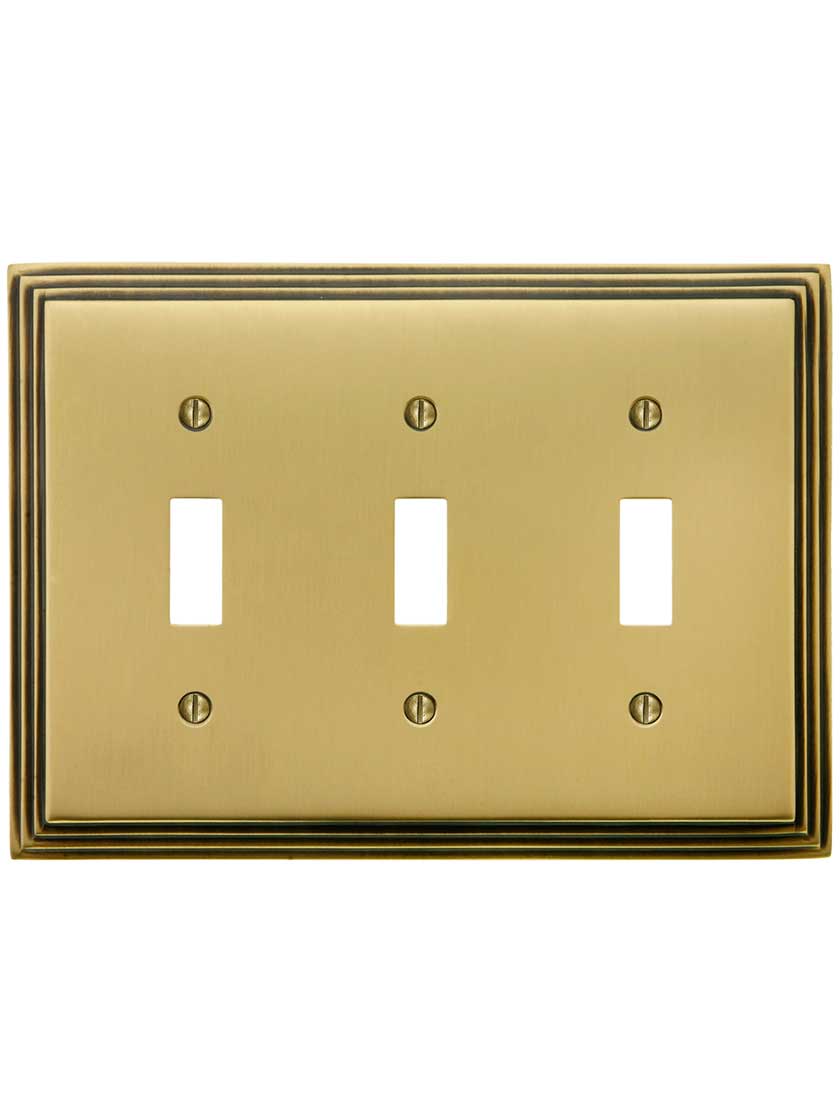 Mid-Century Toggle Switch Plate - Triple Gang | House of Antique Hardware