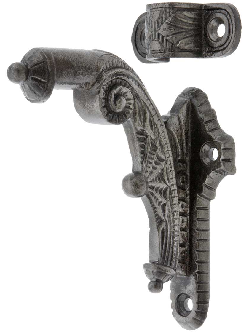 Spider Web Motif Handrail Bracket in Lacquered Iron | House of Antique ...