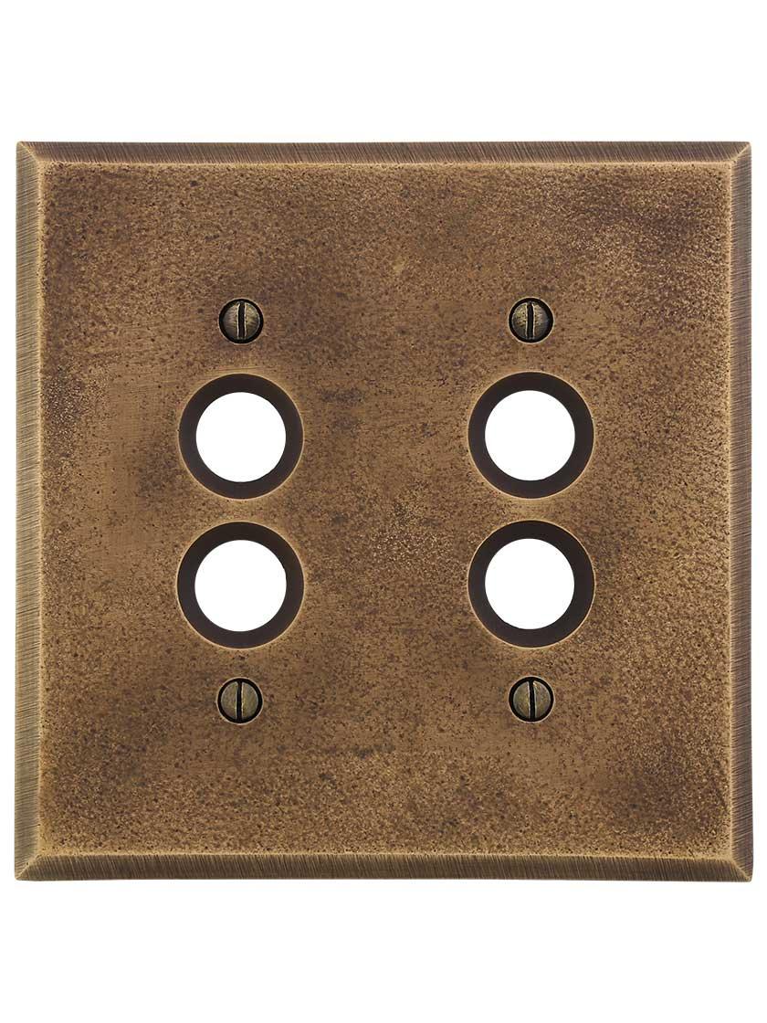 Distressed Bronze Double Push-Button Switch Plate | House of Antique ...