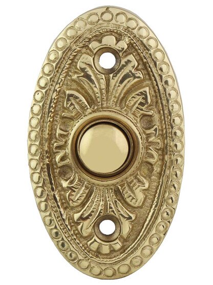 Oval Beaded Solid-Brass Doorbell Button | House of Antique Hardware