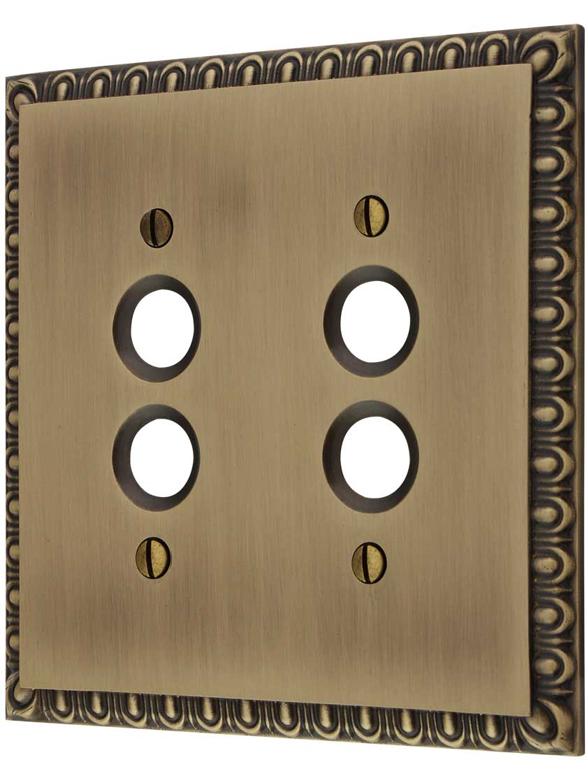 Ovolo Double Gang Push-Button Switch Plate | House of Antique Hardware
