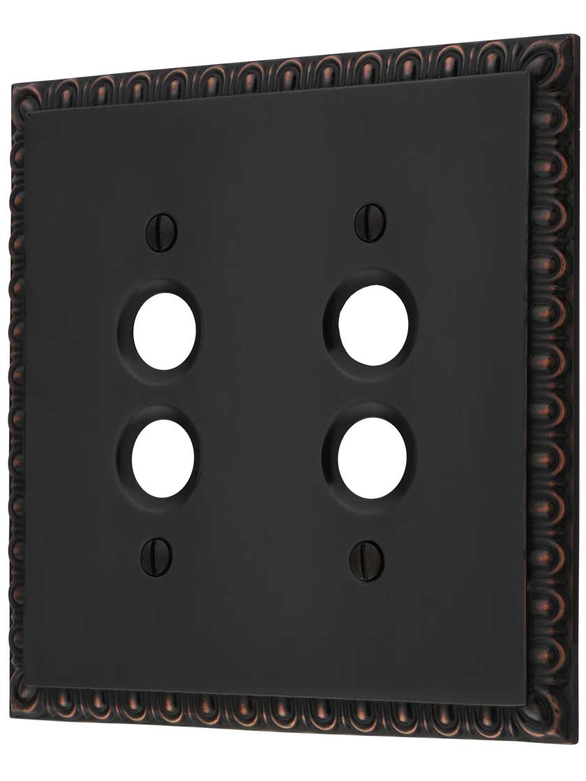 Ovolo Double Gang Push-Button Switch Plate | House of Antique Hardware