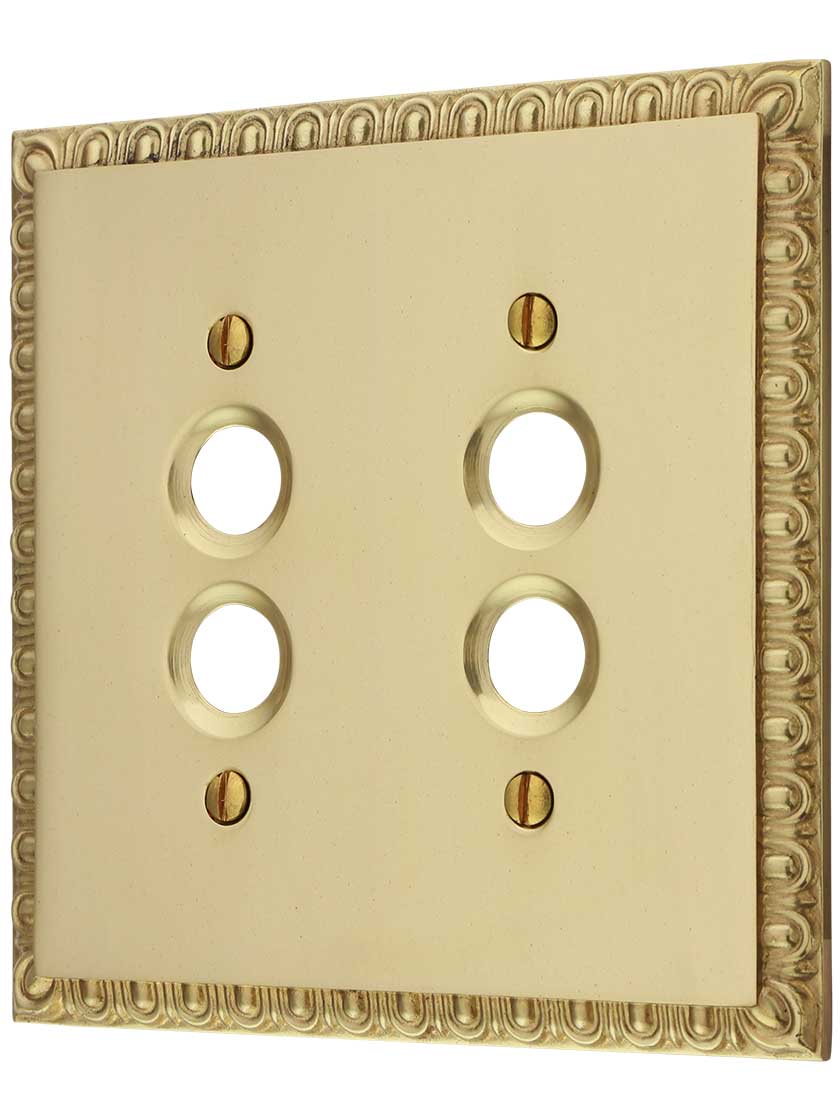 Ovolo Double Gang Push-Button Switch Plate | House of Antique Hardware