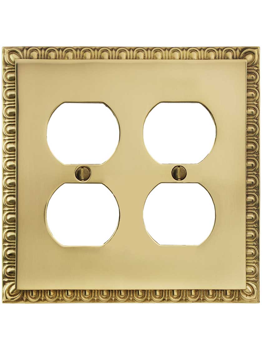 Ovolo Double Gang Duplex Outlet Cover Plate | House of Antique Hardware