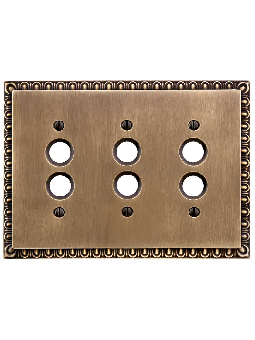 Ovolo Triple Gang Push-Button Switch Plate in Antique-By-Hand | House ...