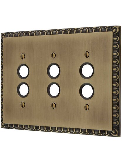 Ovolo Triple Gang Push-Button Switch Plate | House of Antique Hardware