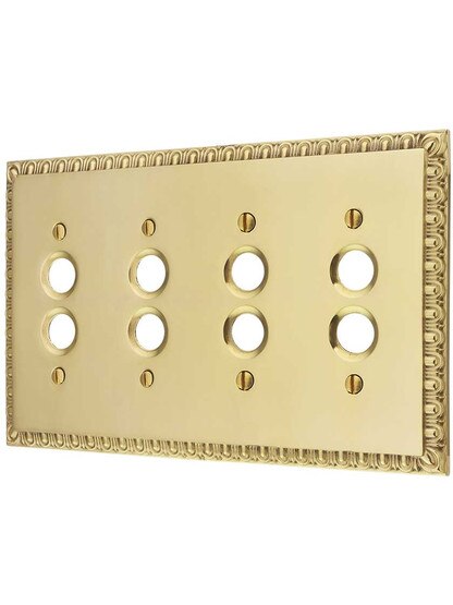 Ovolo Quad Gang Push-Button Switch Plate | House of Antique Hardware