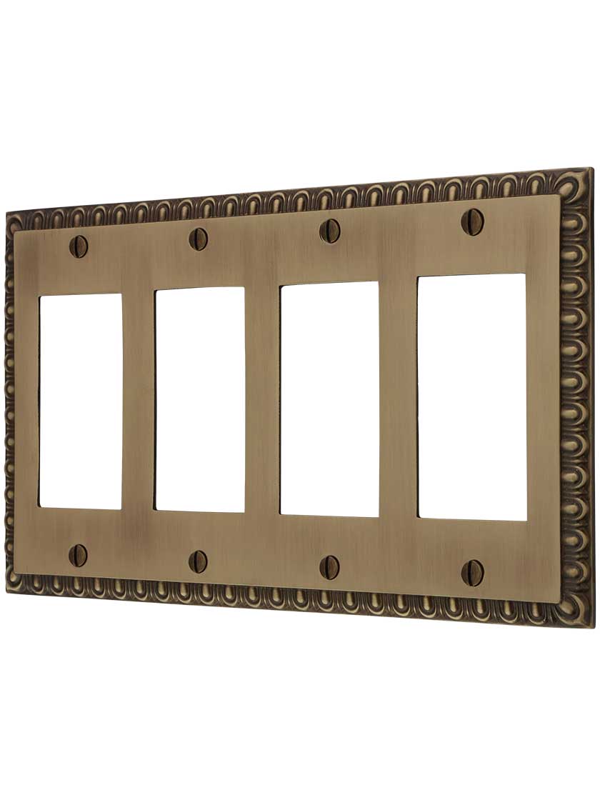 Ovolo Quad Gang GFI Cover Plate | House of Antique Hardware