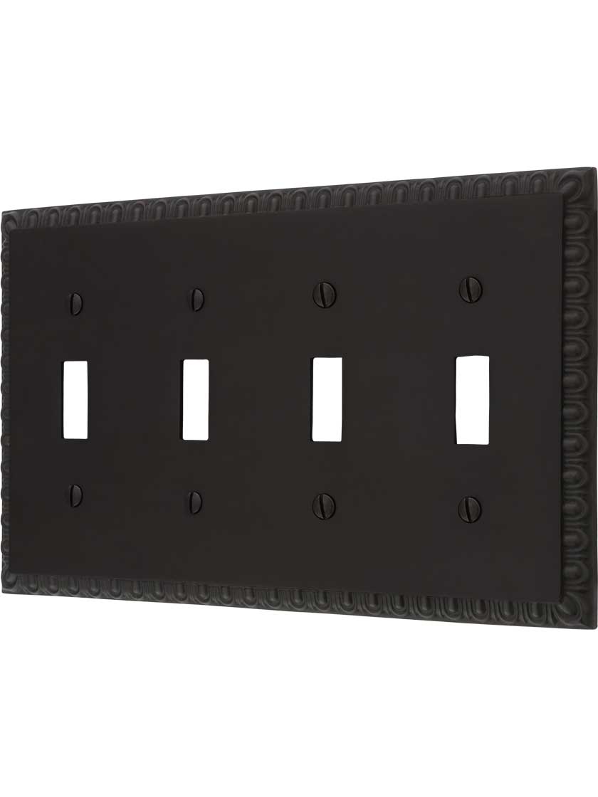 Ovolo Quad Gang Toggle Switch Plate | House of Antique Hardware